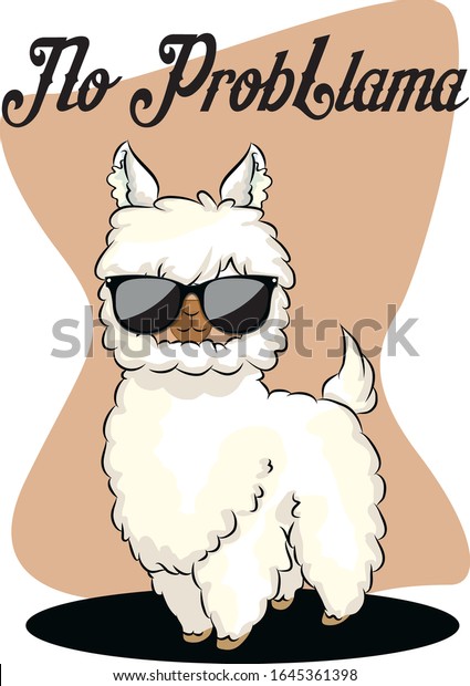 No Prob Llama Cute Card Cartoon Stock Vector (Royalty Free) 1645361398