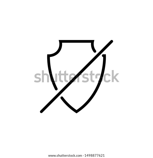 No Protection Icon On White Background Stock Vector (Royalty Free ...