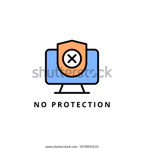 No Protection Icon Vector Illustration No Stock Vector (Royalty Free ...