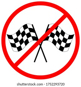 No Racing Flag Sign Checkered Flags Stock Vector (Royalty Free) 1752293720