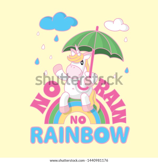 No Rain No Rainbow Hand Drawn Stock Vector (Royalty Free) 1440981176 ...