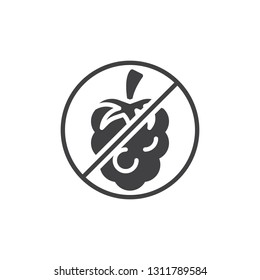 No Raspberry Prohibition Sign Vector Icon Stock Vector (Royalty Free ...