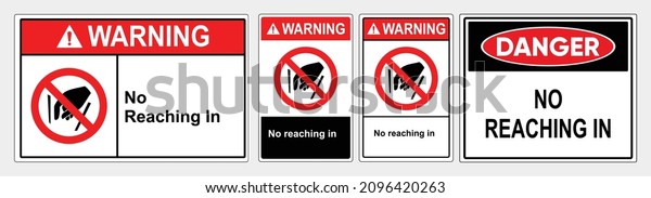 No Reaching Warning Safety Sign Vector Stock Vector (Royalty Free ...