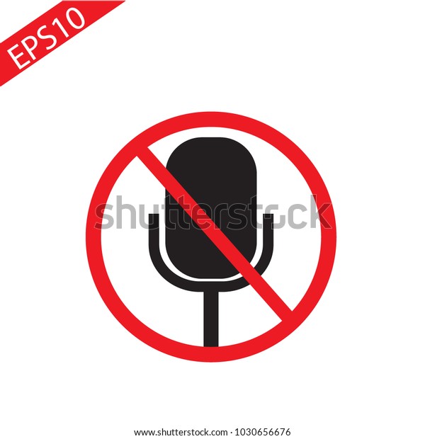 No Recording Sign No Microphone Sign Stock Vector (Royalty Free ...