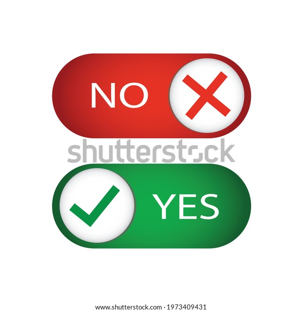 No Red Cross Yes Green Checkmark: vector de stock (libre de regalías ...