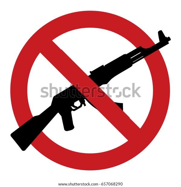 No Rifle Concept Rifle Red Forbidden 스톡 벡터(로열티 프리) 657068290 | Shutterstock