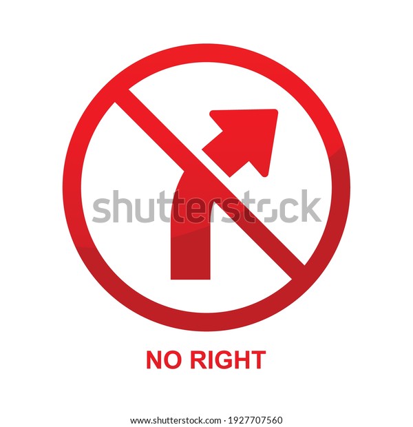 No Right Sign Isolated On White Stock Vector (Royalty Free) 1927707560 ...