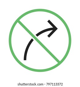 No Right Turn Stock Vector (Royalty Free) 797113372 | Shutterstock