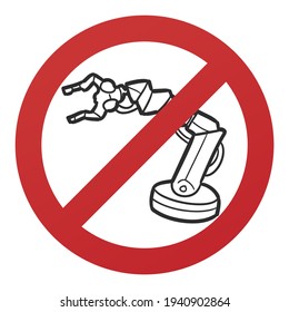 No Robotics Symbol Isolated On White Stock Vector (Royalty Free ...