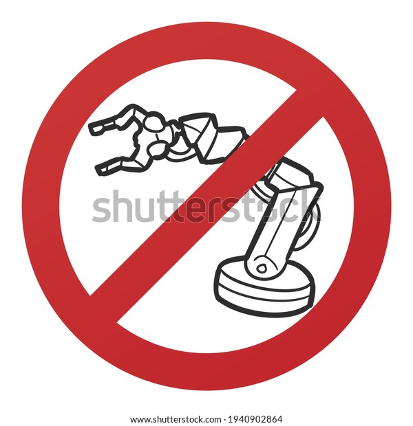No Robotics Symbol Isolated On White Stock Vector (Royalty Free ...