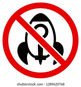 No Rocket Launch Sign Isolated On Stock Vector (Royalty Free ...