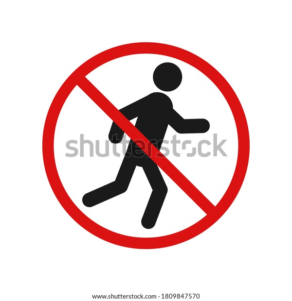 No Running Icon Symbol Information Sign Stock Vector (Royalty Free ...