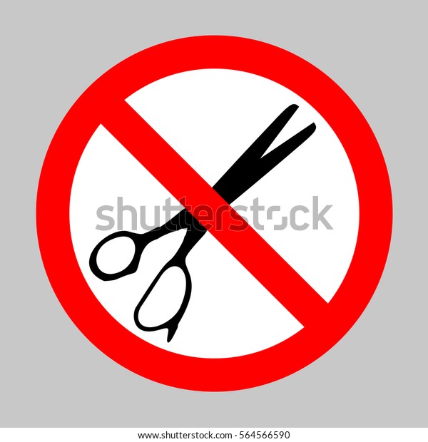 No Scissors Sign Illustration Forbidden Sign Stock Vector (Royalty Free ...