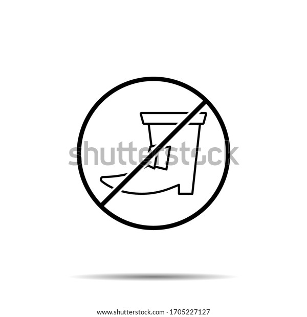 No Sediment Boot Icon Simple Thin Stock Vector (Royalty Free ...