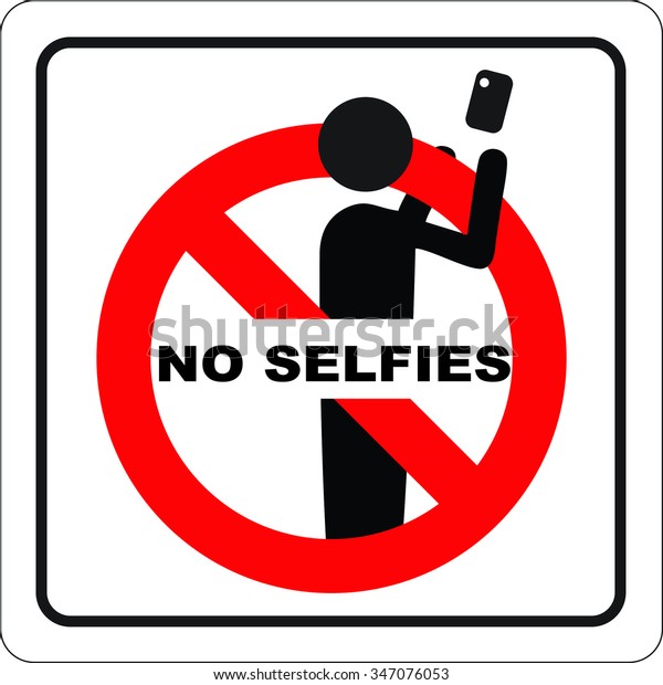 No Selfie Sign Vector Image Stock Vector (Royalty Free) 347076053