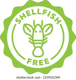 No Shellfish Free Green Stamp Outline Stock Vector (Royalty Free ...