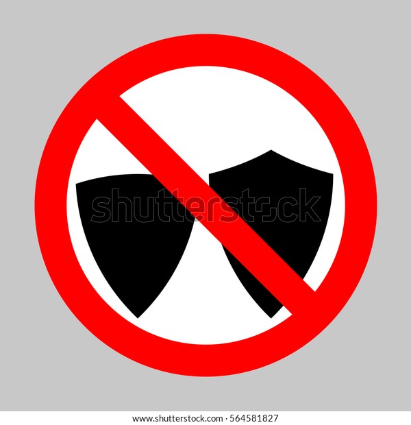 No Shield Icon Illustration Forbidden Sign Stock Vector (Royalty Free ...