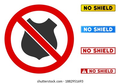 No Shield Sign Messages Rectangle Frames Stock Vector (Royalty Free ...