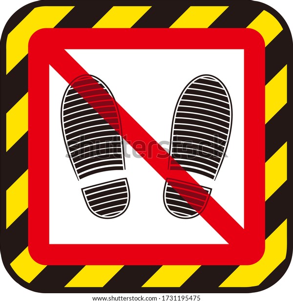 Vektor Stok No Shoes Sign Isolated Vector Illustration (Tanpa Royalti ...