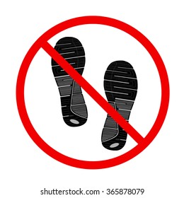 Vektor Stok No Shoes Sign Warning Do Not (Tanpa Royalti) 365878079 ...