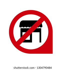No Shop Sign Stock Vector (Royalty Free) 1304790484