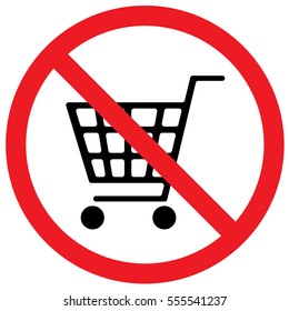No Shopping Basket Sign Vector Stock Vector (Royalty Free) 555541237 ...