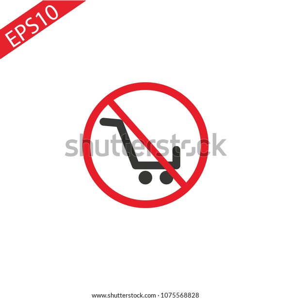 No Shopping Cart Sign Vector Isolated: เวกเตอร์สต็อก (ปลอดค่าลิขสิทธิ์ ...