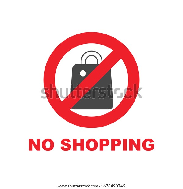 No Shopping Icon Vector Illustration Flat Stock Vector (Royalty Free ...