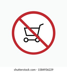 No Shopping Icon Vector Sign Symbols Stock Vector (Royalty Free) 1580354611