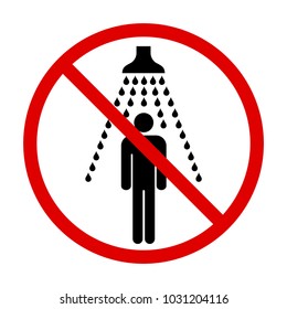 No Shower Sign On White Background Stock Vector (Royalty Free) 1008449152