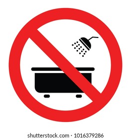 No Shower Sign Vector Stock Vector (Royalty Free) 1016379286 | Shutterstock