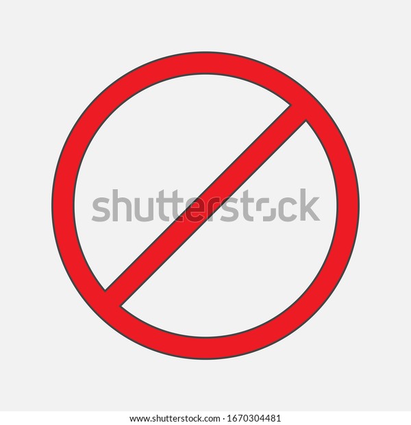 No Sign Isolated Red No Symbol Stock Vector (Royalty Free) 1670304481