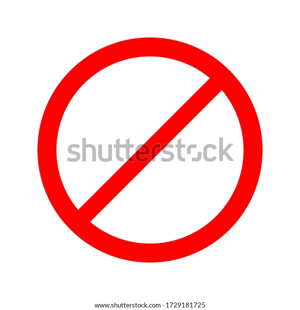 No Sign Isolated Red No Symbol Stock Vector (Royalty Free) 1729181725 ...