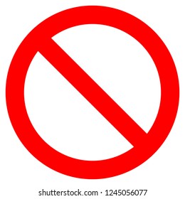 No Sign Red Thick Simple Isolated Stock Vector (Royalty Free ...