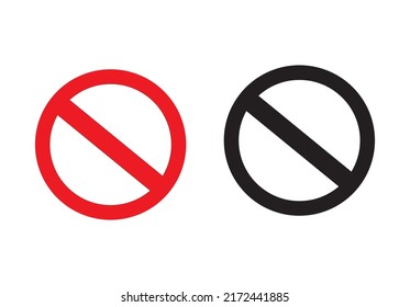 No Sign Vector Icon Red Black Stock Vector (Royalty Free) 2172441885 ...