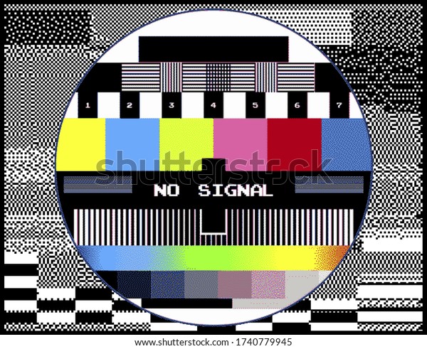 No Signal Tv Screen Pixelated Glitched Stock Vector (Royalty Free ...
