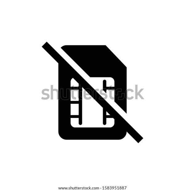No Sim Card Icon Black Color Stock Vector (Royalty Free) 1583951887 ...