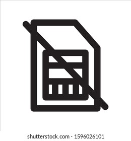 No Sim Card Icon On White Stock Vector (Royalty Free) 1596026101 ...