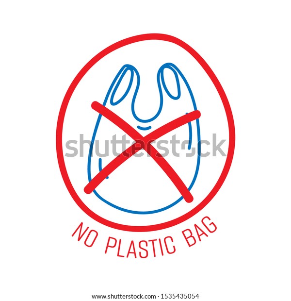 No Singleuse Plastic Bag Symbol Plastic Stock Vector (Royalty Free ...