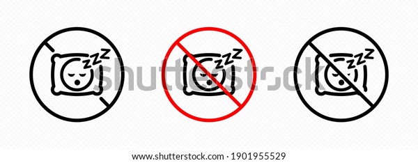 No Sleep Icon Set No Pillow Stock Vector (Royalty Free) 1901955529