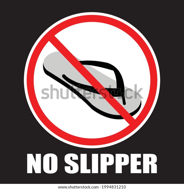 No Slipper Sign Label Vector Stock Vector (Royalty Free) 1994831210 ...