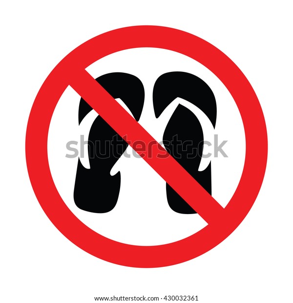 No Slippers Sign Vector Illustration Stock Vector (Royalty Free ...