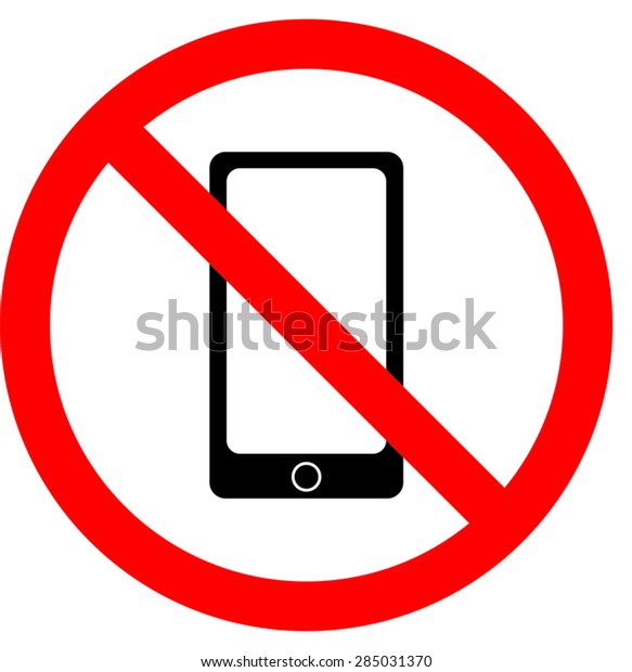 No Smarthpone Mobile Allowed Sign Illustration Stock Vector (Royalty ...