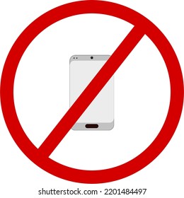 No Smartphone Use Sign Red Forbidden Stock Vector (Royalty Free ...