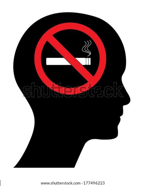 No Smoke Sign Human Head Creative Stock Vector (Royalty Free) 177496223 ...