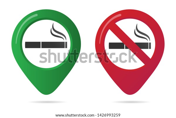 No Smoking Smoking Area Marker Map Stock Vector (Royalty Free ...