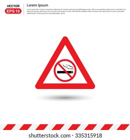 No Smoking Area Red Triangle Traffic Stock Vector (Royalty Free ...