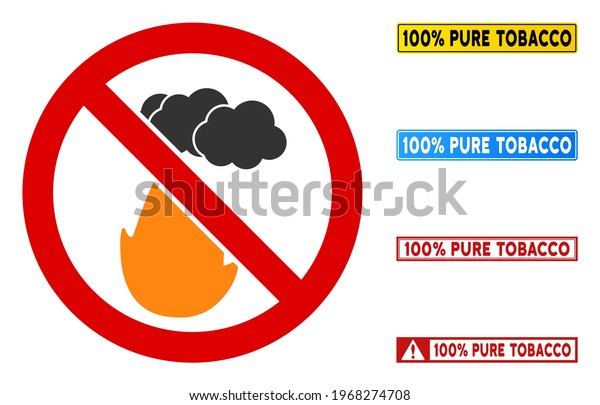 No Smoking Fire Sign Captions Rectangle Stock Vector (Royalty Free ...