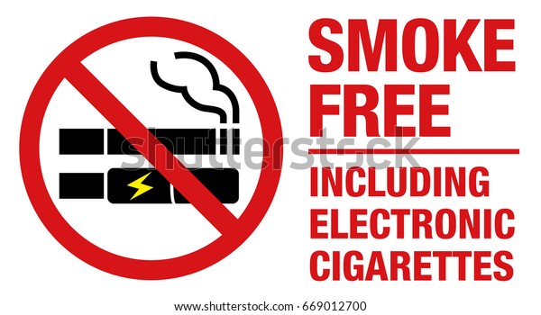 No Smoking Including Electronic Cigarettes Sign Stock Vector (Royalty ...