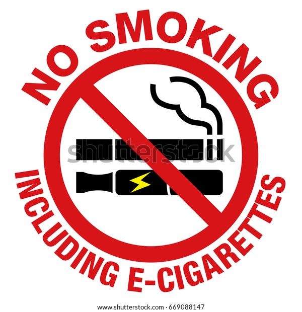 No Smoking Including Electronic Cigarettes Sign Stock Vector (Royalty ...